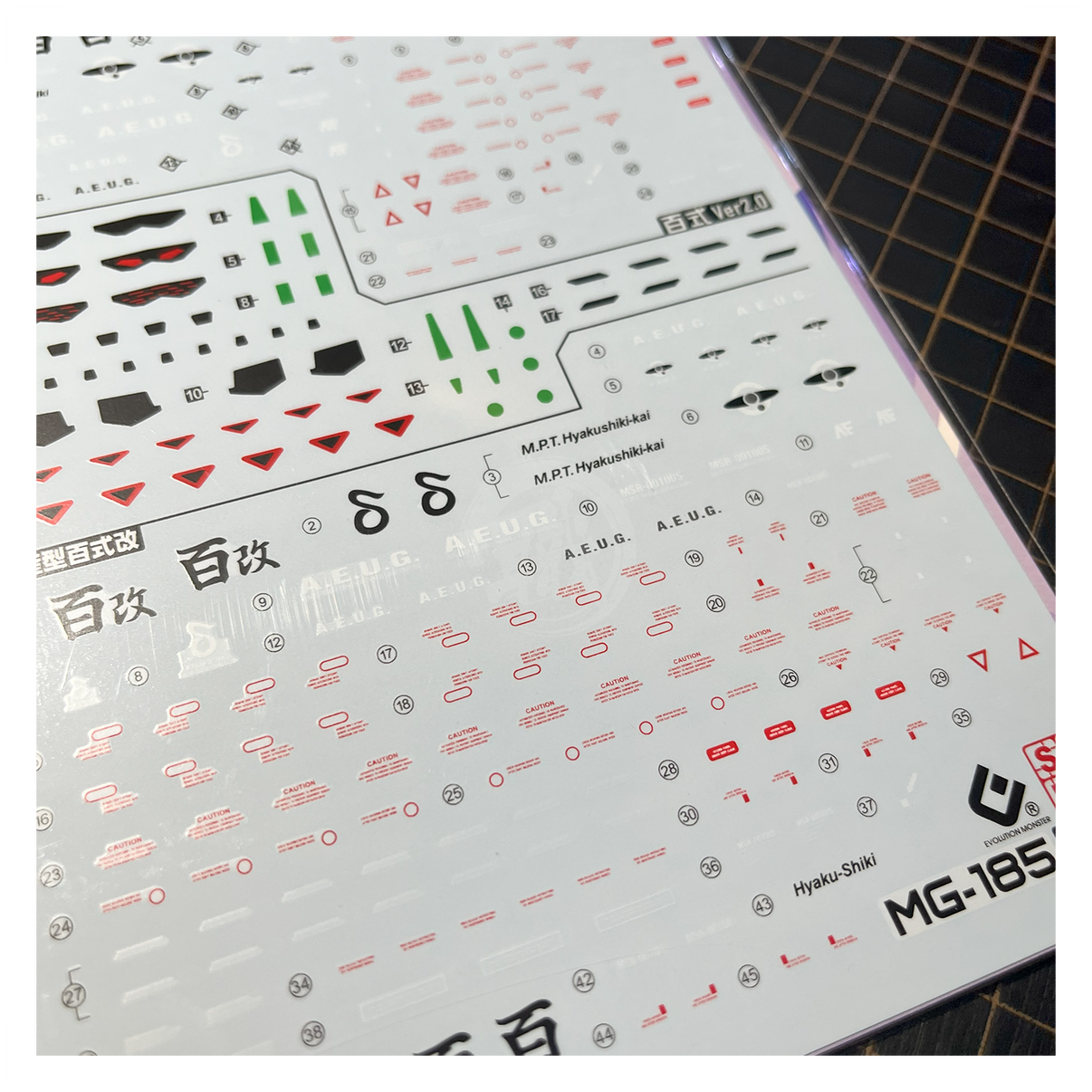 MG Hyaku-Shiki [Kai & Mass Production Kai] Waterslide Decals [UV ...