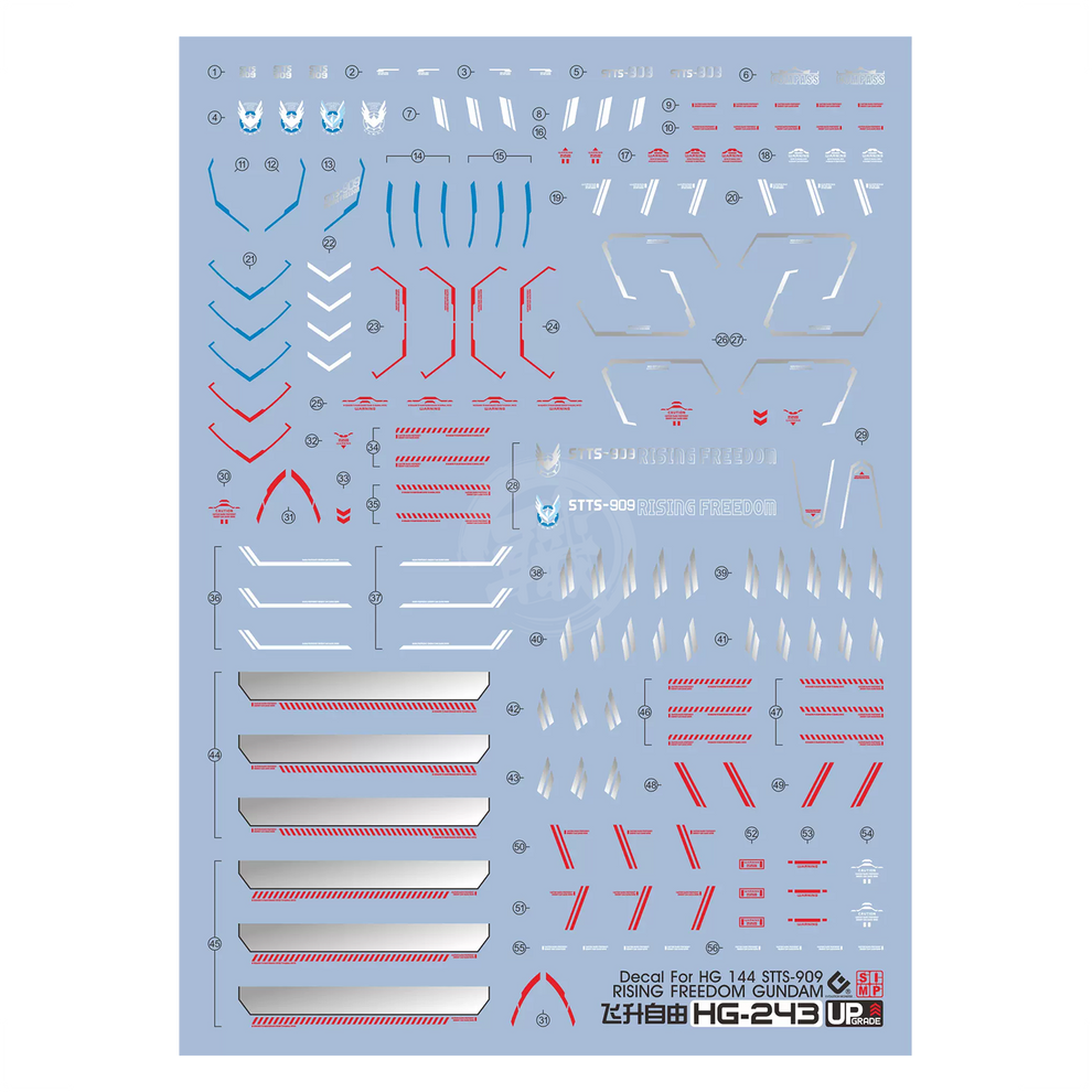 HG Rising Freedom Gundam Waterslide Decals [UV] | ShokuninGunpla