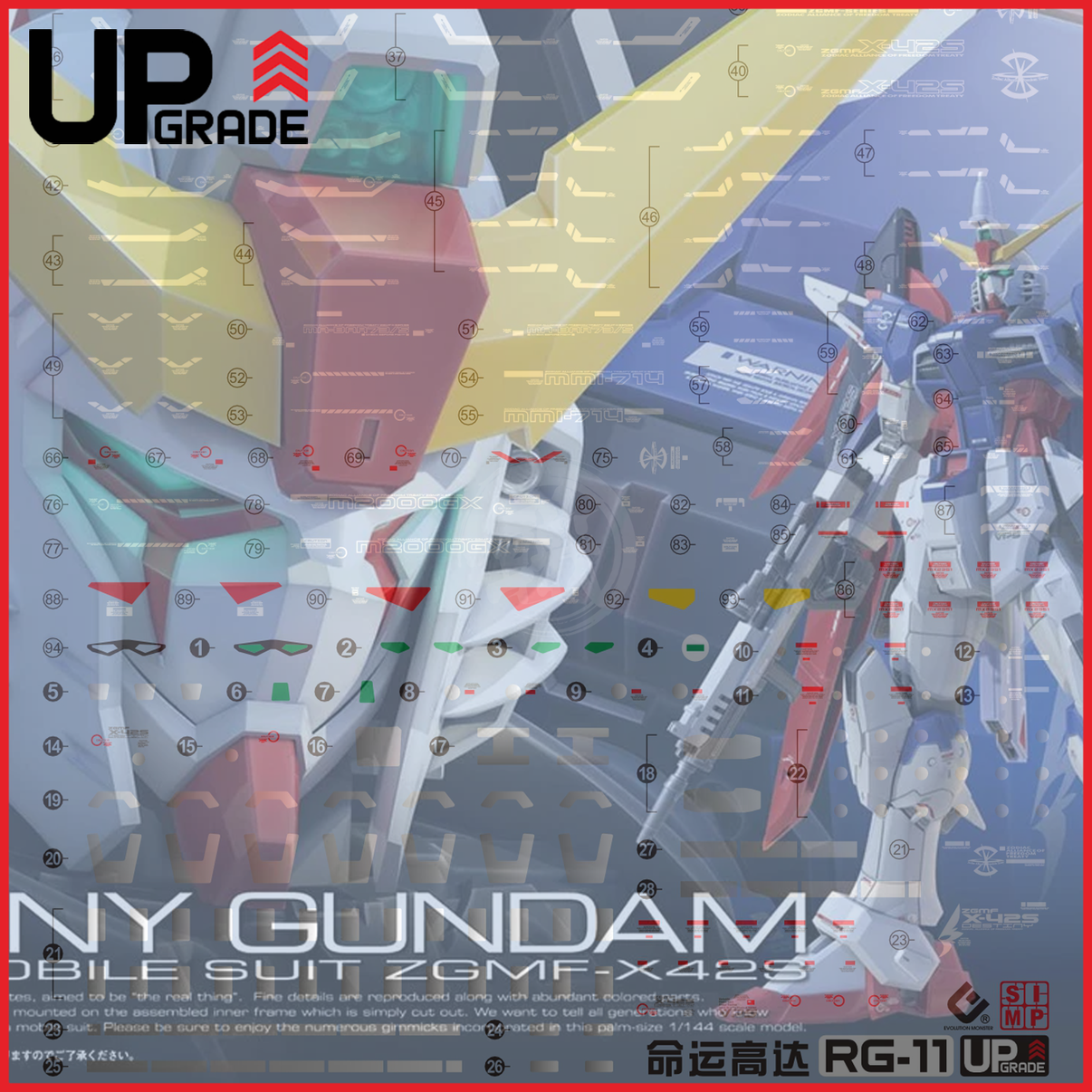 RG Destiny Gundam Waterslide Decals [UV] | ShokuninGunpla