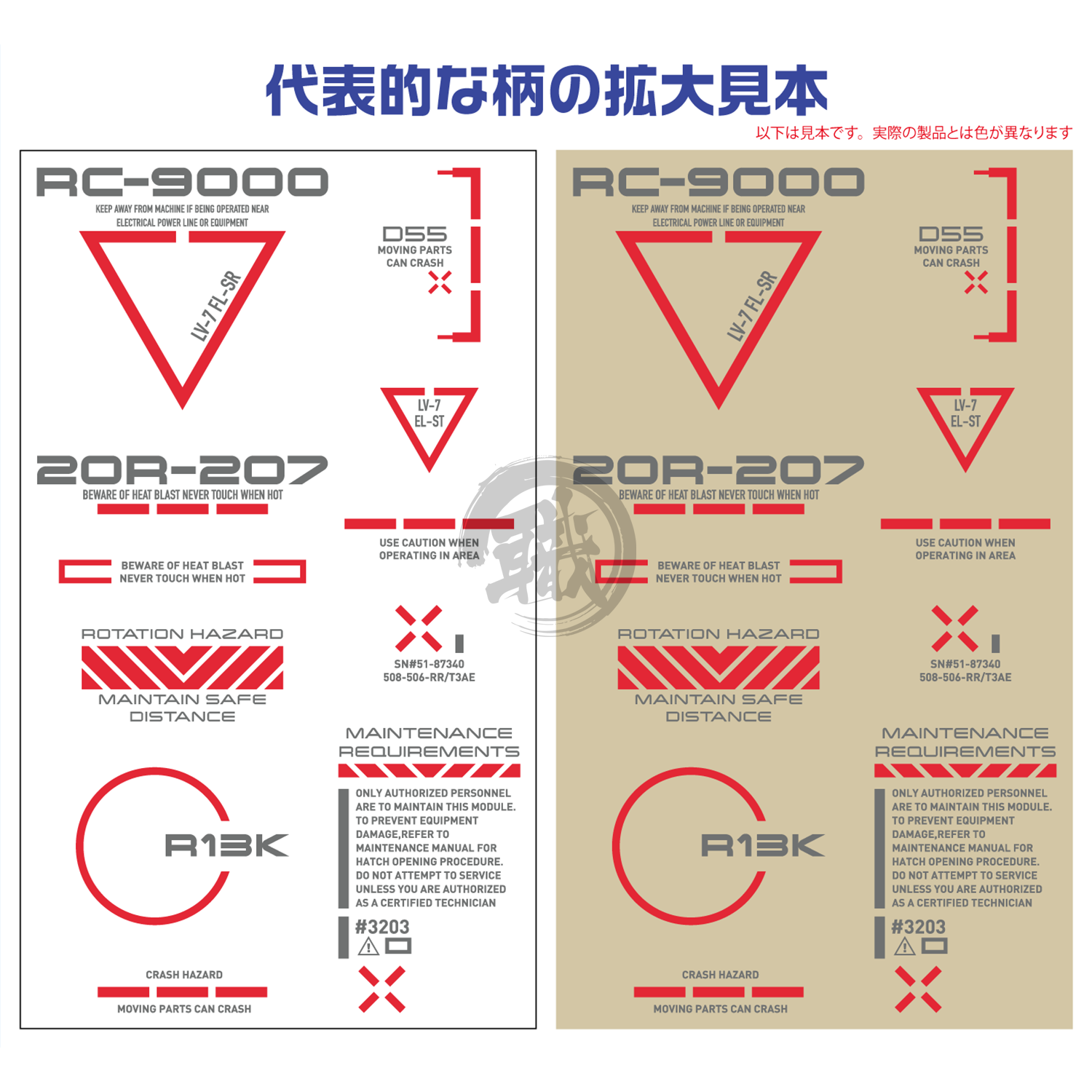 RB02 Caution Decal [Red & Grey] [1/144 Scale] | ShokuninGunpla