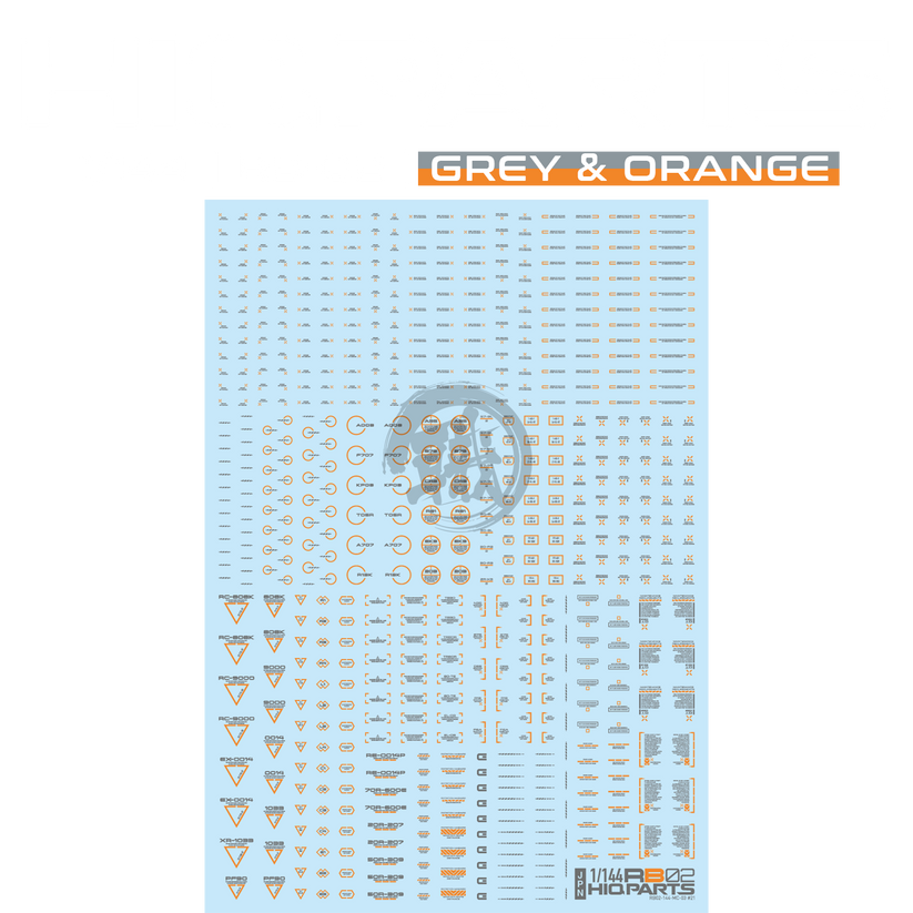 RB02 Caution Decal [Grey & Orange] [1/144 Scale] | ShokuninGunpla